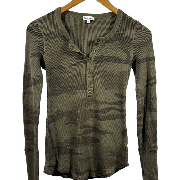 Splendid | Tops | Splendid Green Camo Fitted Long Sleeve Top | Poshmark